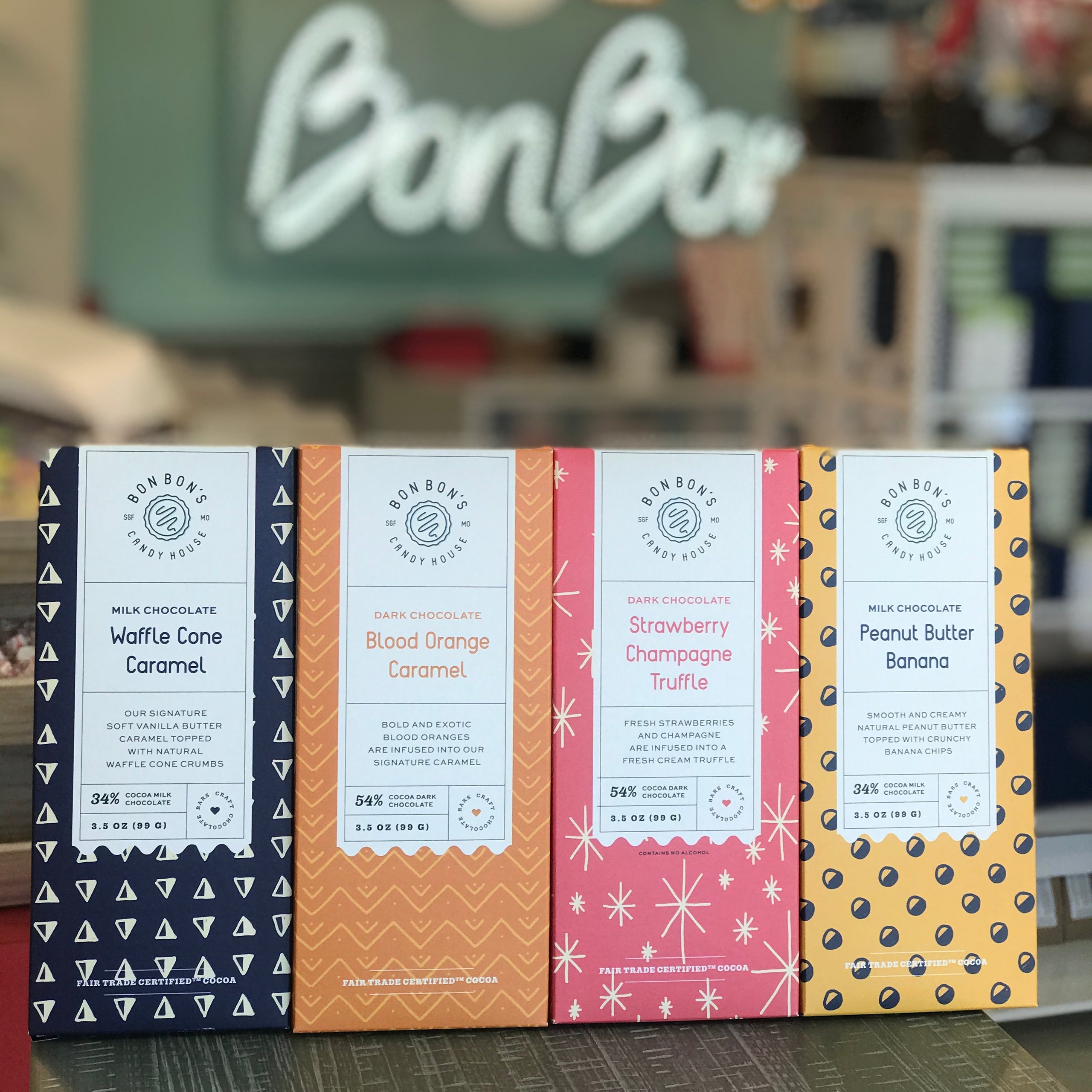 Bon Bon's Chocolate Bars 3 oz | Bon Bon's Candy House